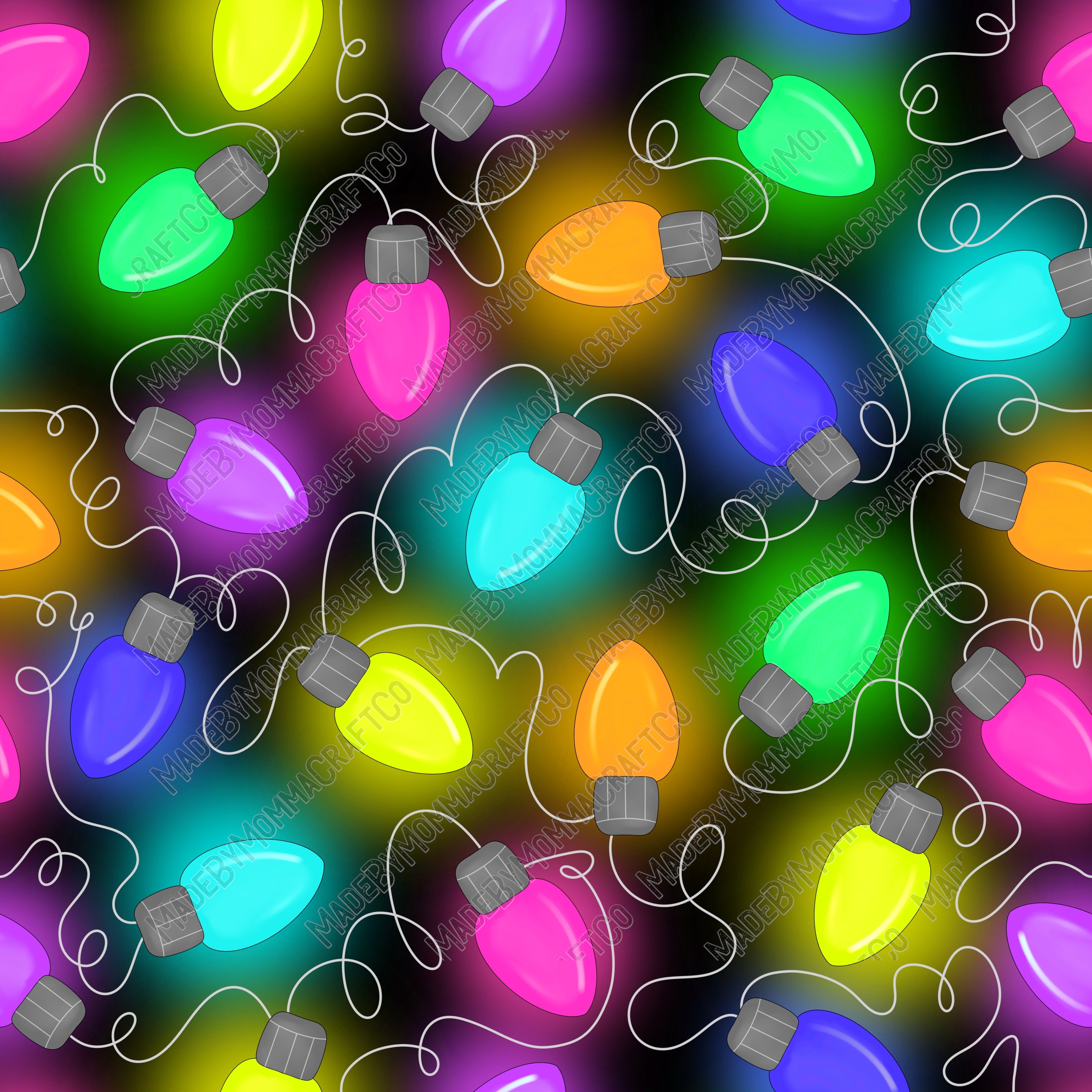 Neon Christmas Lights - Vinyl Or Waterslide Seamless Wrap – Made By ...