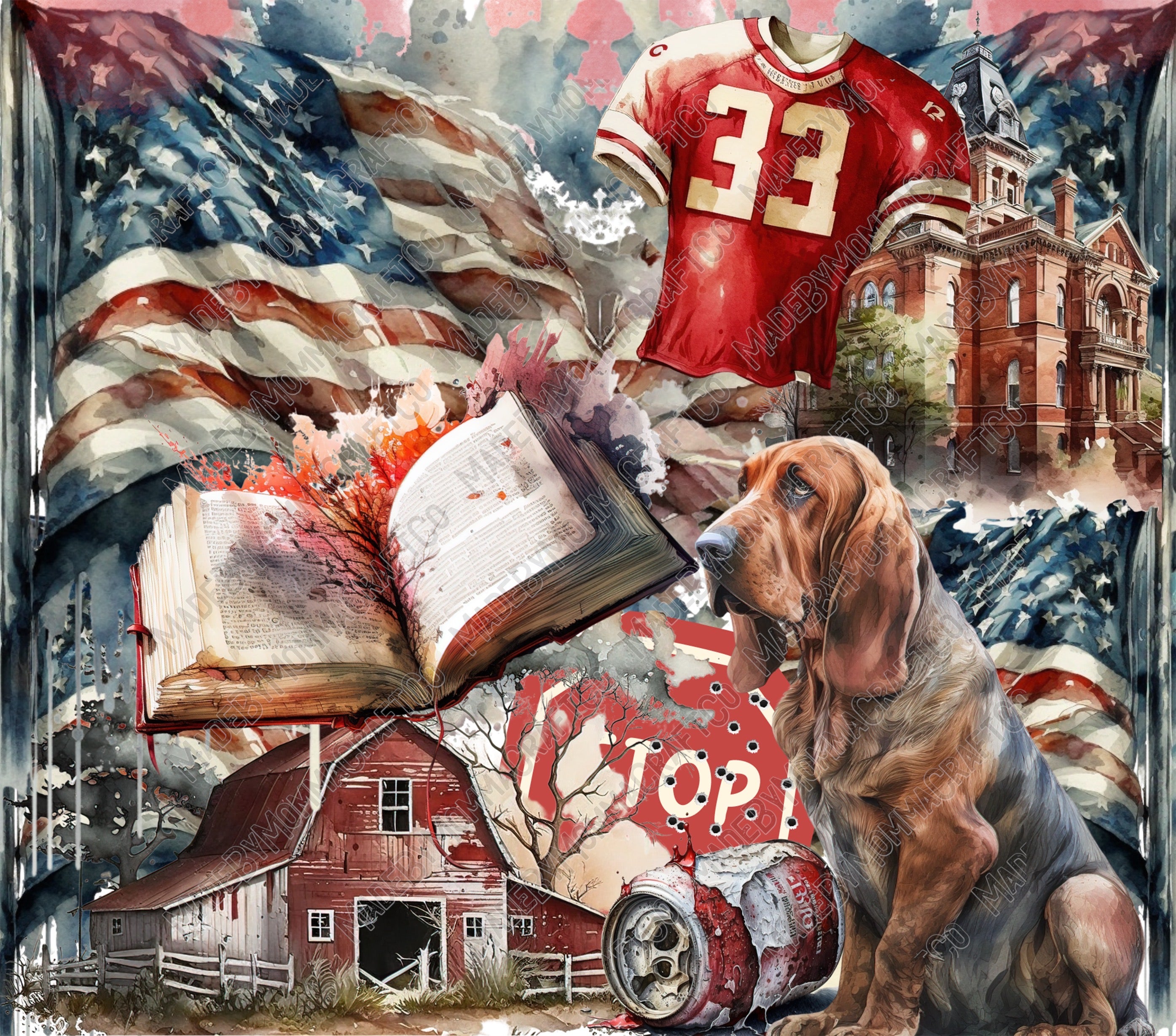 Country Collage Color Rustic - Vinyl Or Waterslide Seamless Wrap | Made ...