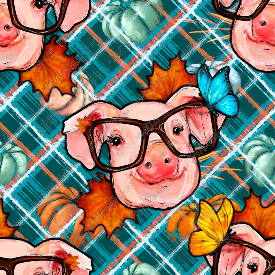Fall Pig Seamless - Vinyl Or Waterslide Seamless Wrap – Made By Momma ...