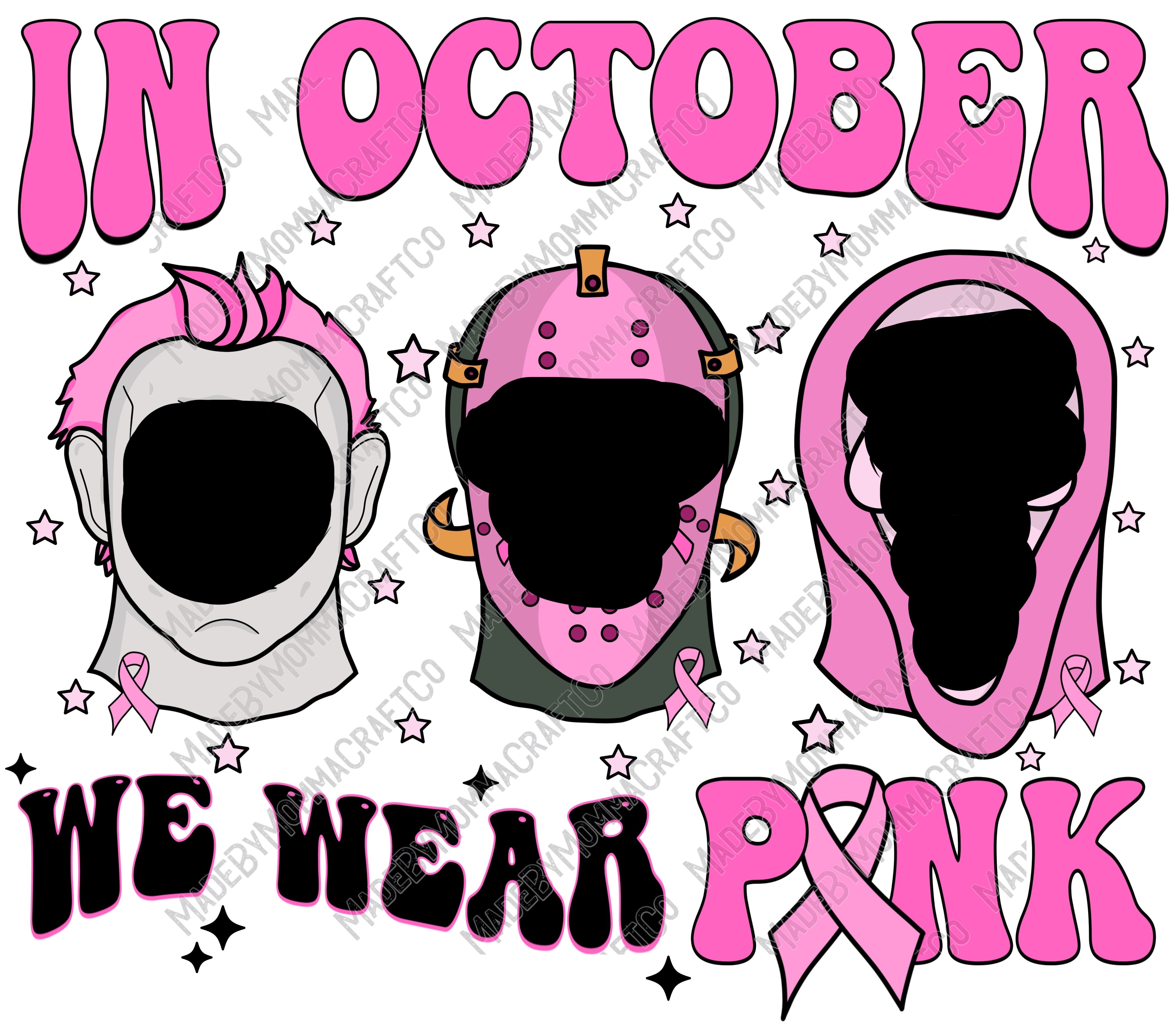 In October We Wear Pink Horror Killers - Cheat Clear Waterslide™ or UV ...