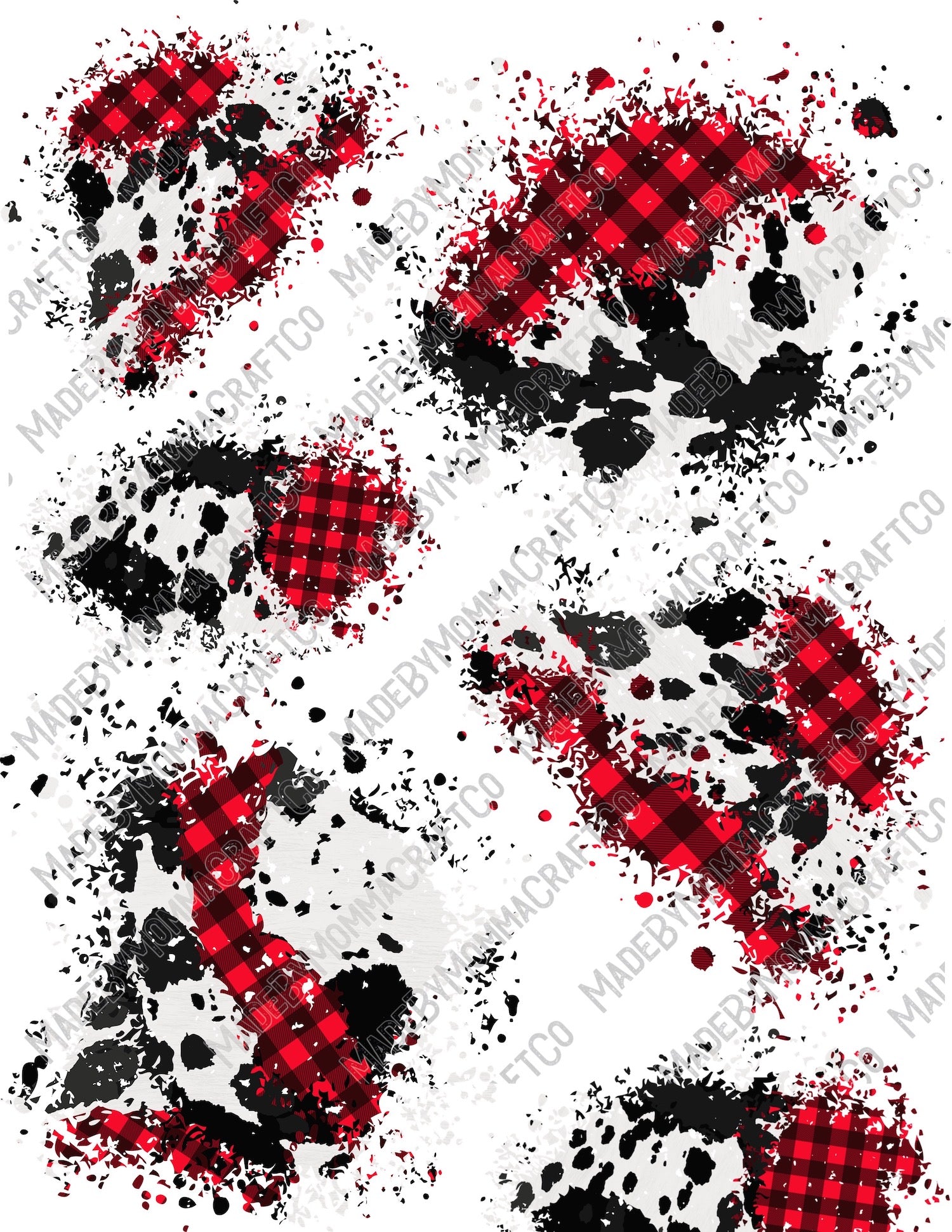 Buffalo Plaid Cow - Patches or Patterns - Cheat Clear Waterslide™ or W ...