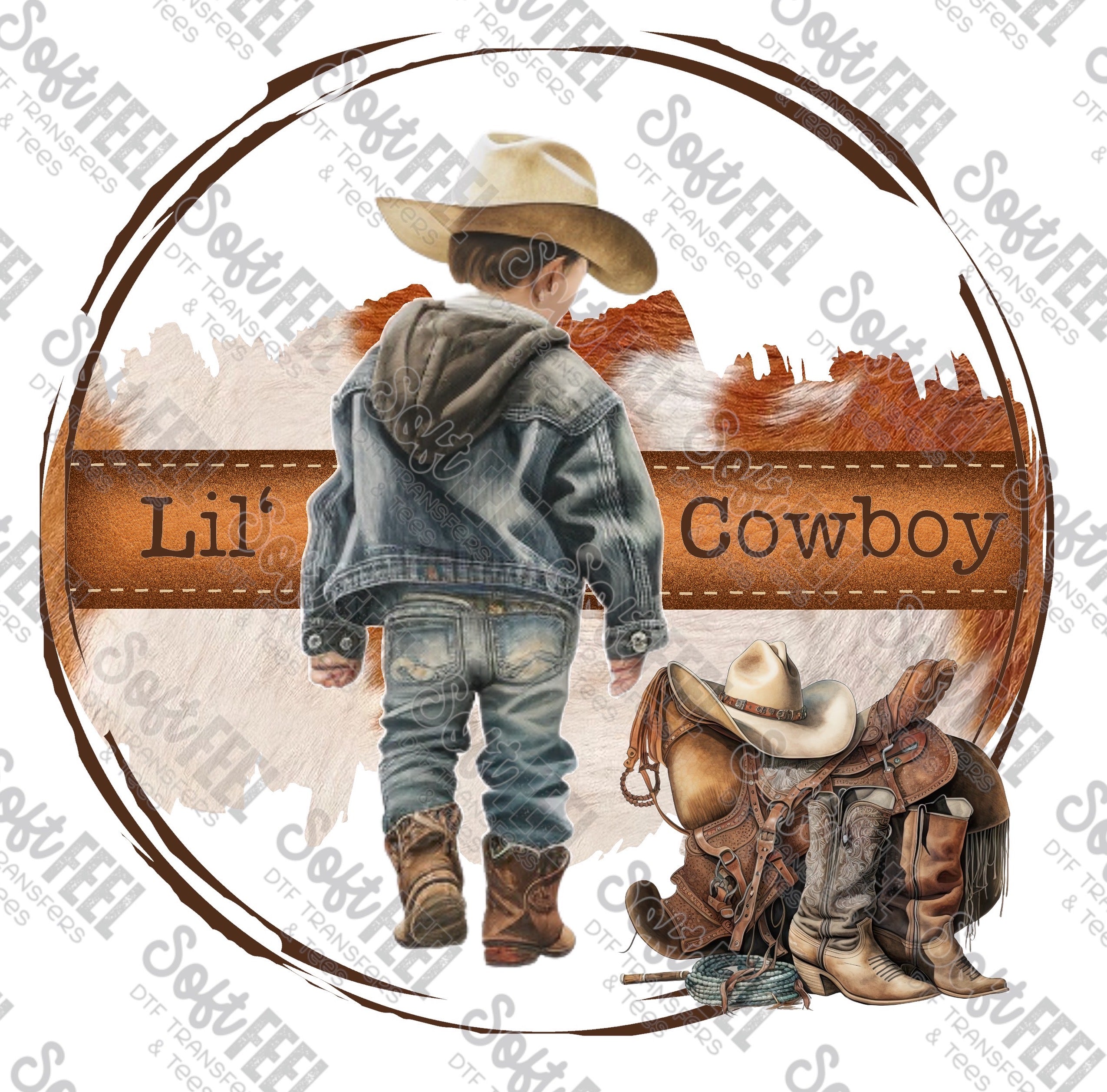 Lil' Cowboy - Youth / Western - Direct To Film Transfer / DTF - Heat P ...