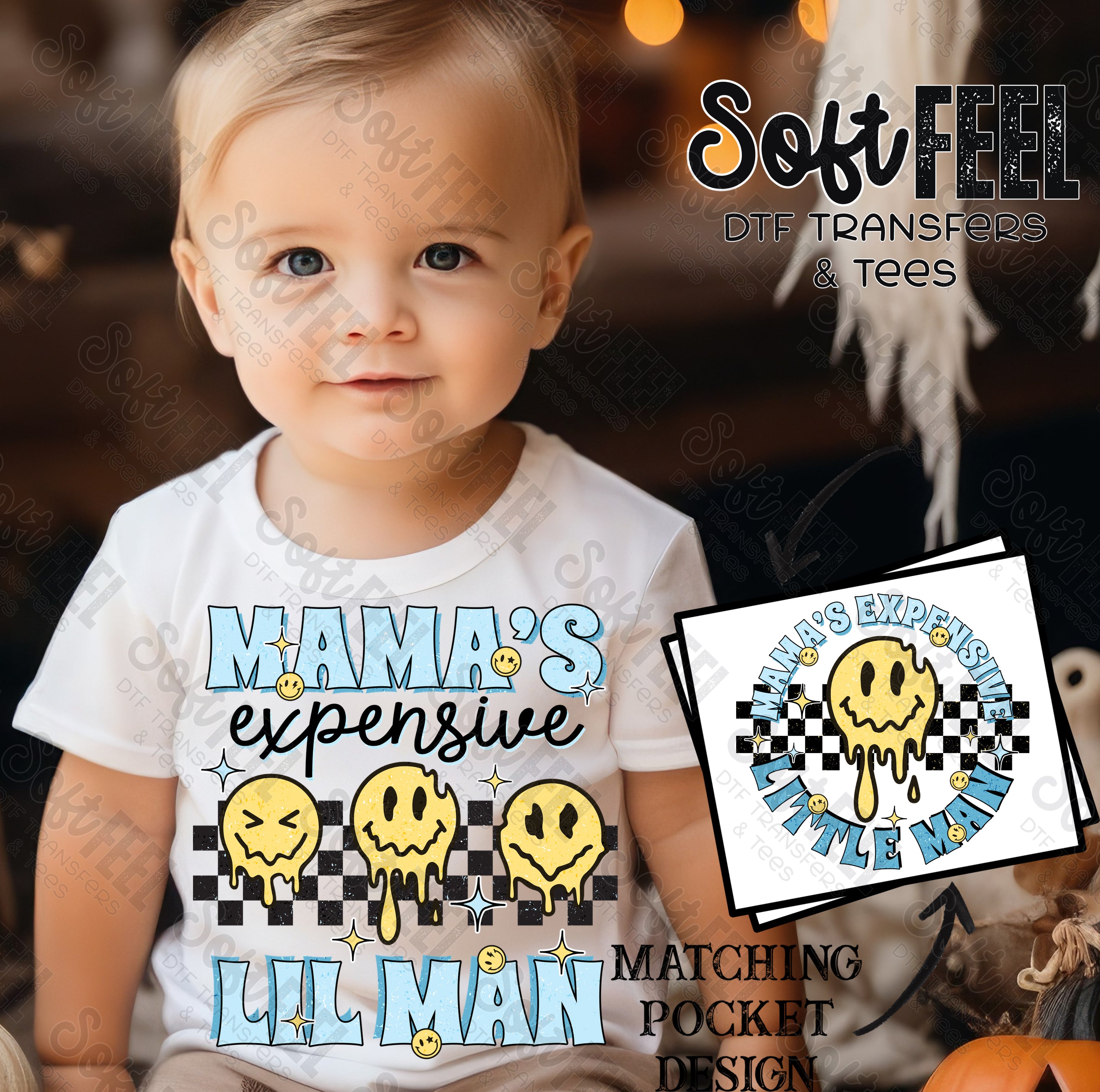 Mama's Expensive Lil Man - Youth - Direct To Film Transfer / DTF - Hea ...
