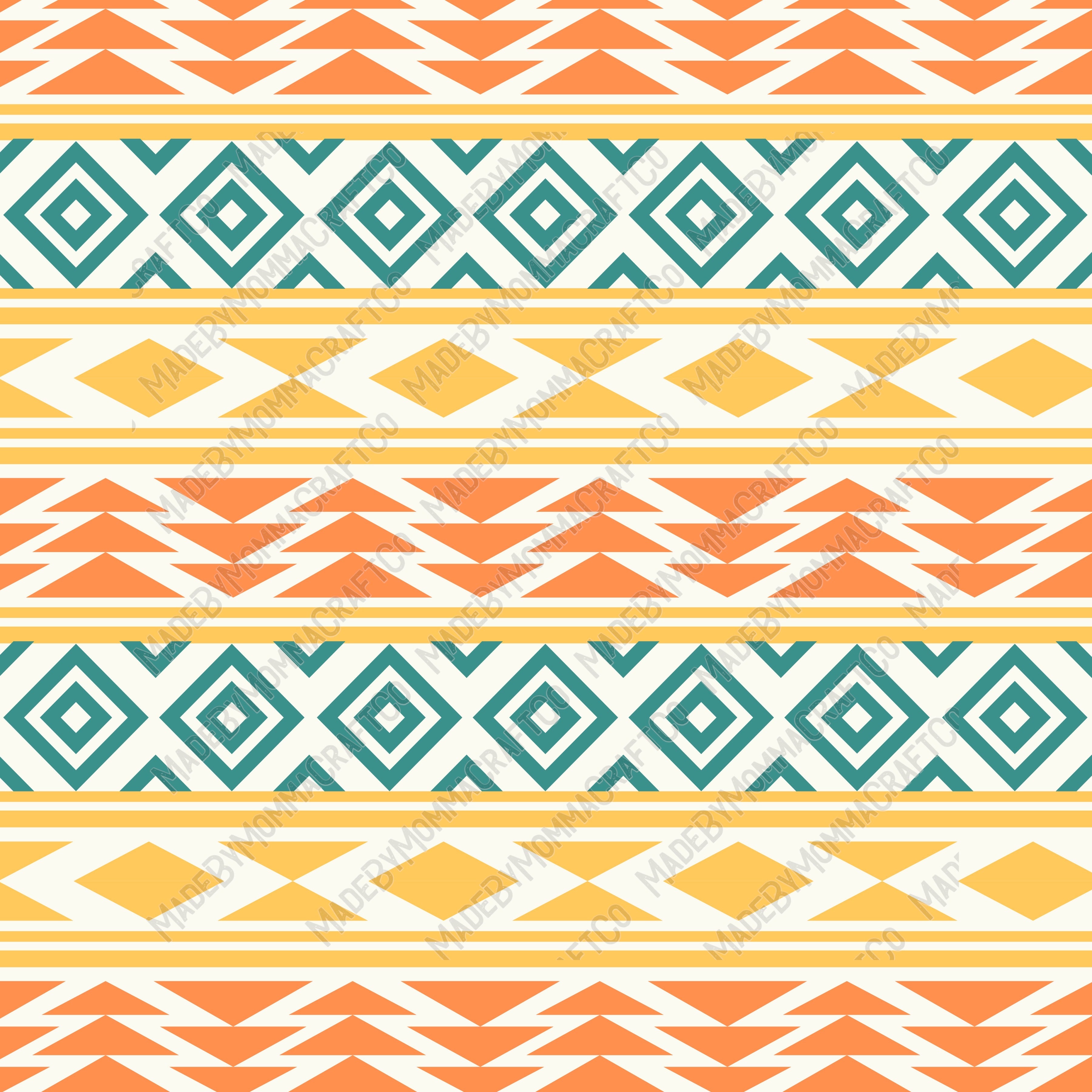 Orange And Yellow Aztec Patterns 5 - Vinyl Or Waterslide Seamless Wrap ...