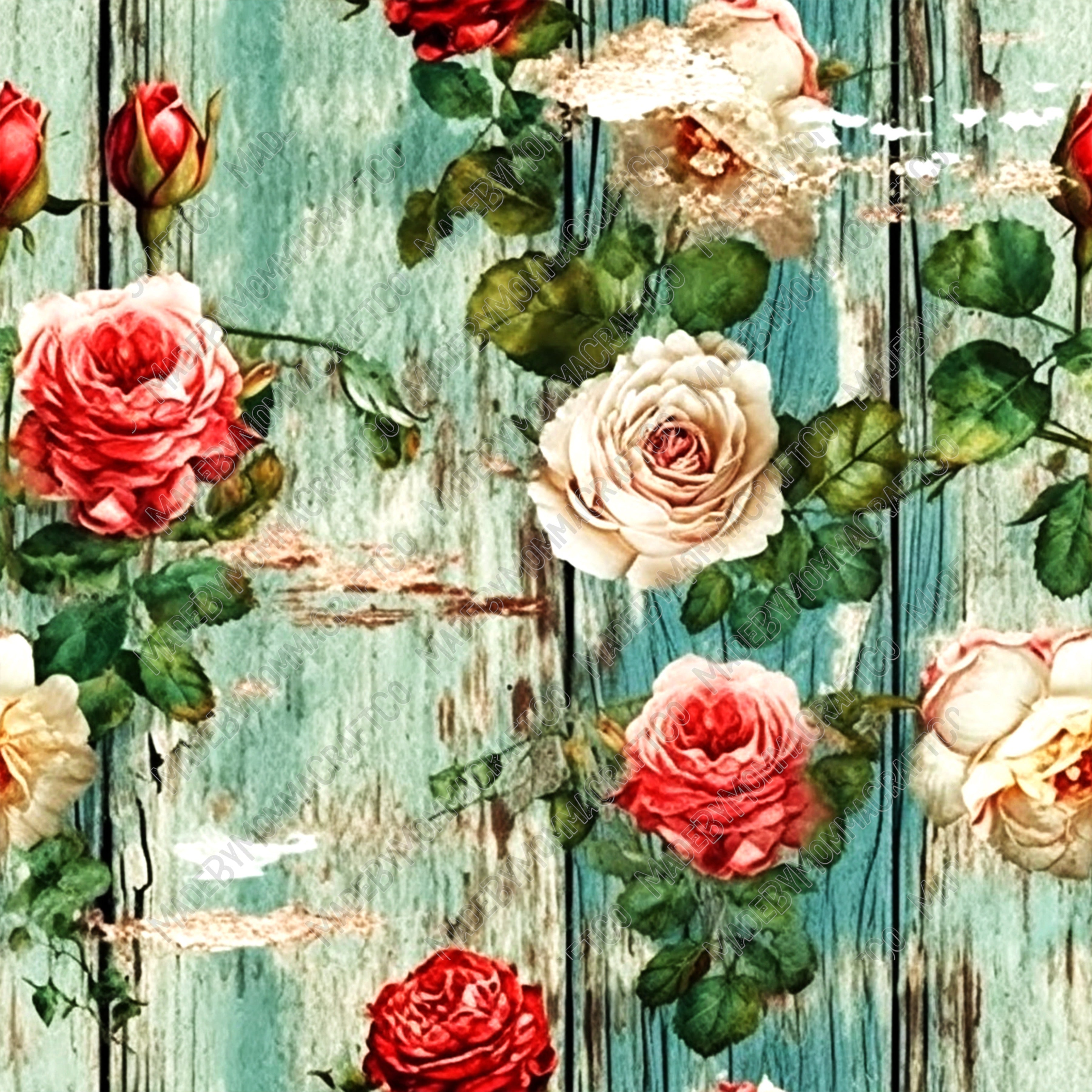 Rustic Floral Pattern 5 - Sublimation Vinyl Or Waterslide Seamless Wra ...