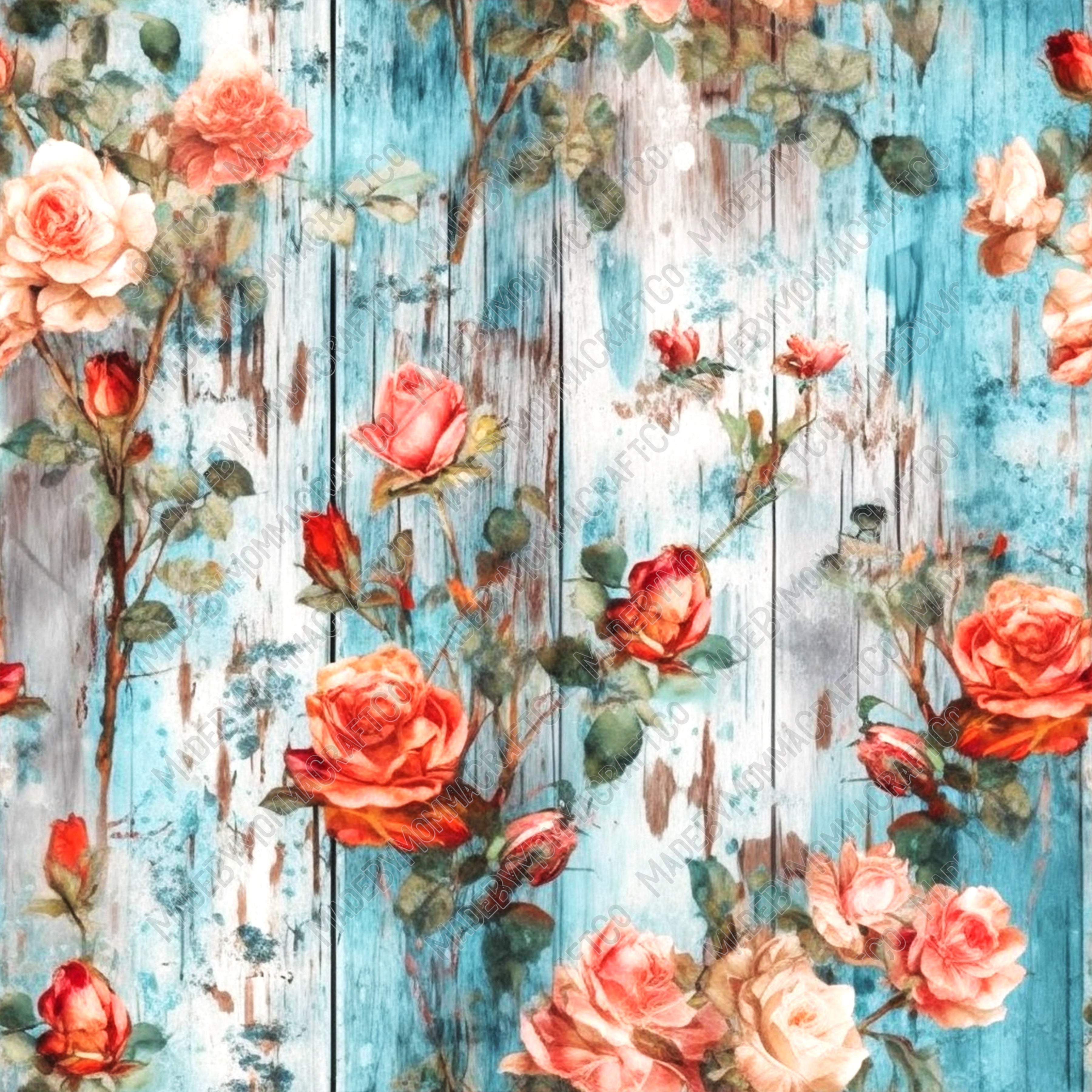 Rustic Floral Pattern 6 - Vinyl Or Waterslide Seamless Wrap – Made By ...